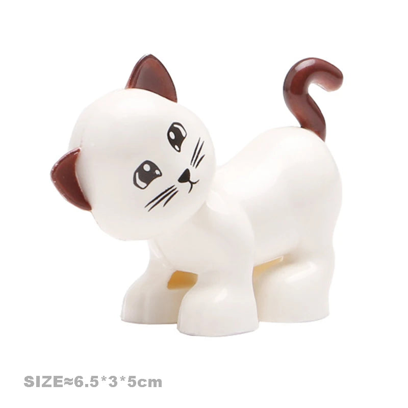 Big Size Farm Animals Building Blocks Set: Cat, Dog, Pig, Rabbit Model ...