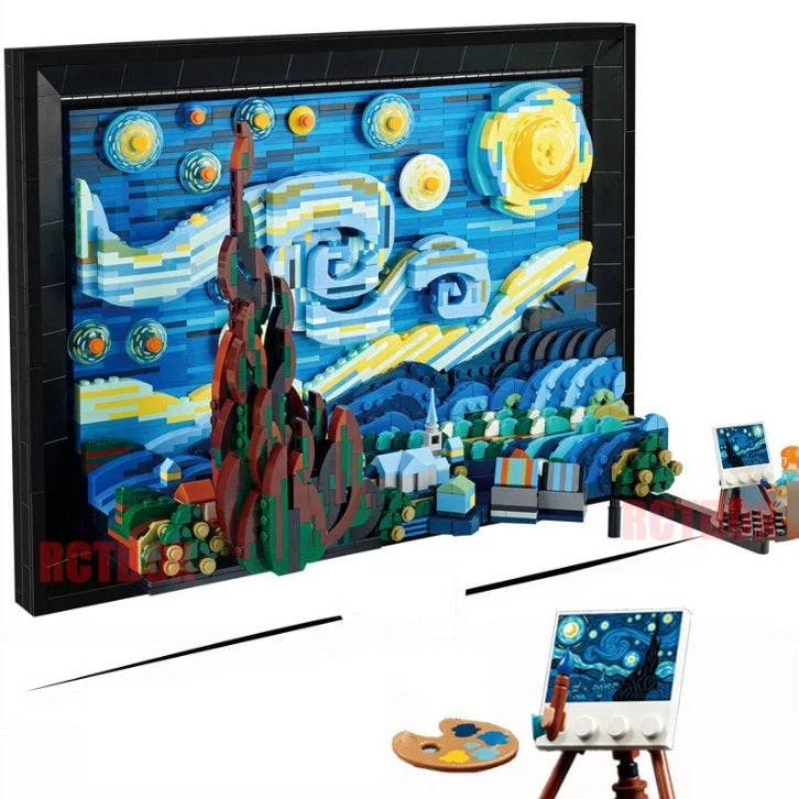 Starry Night Building Blocks Set - Vincent Van Gogh Inspired Art Brick ...