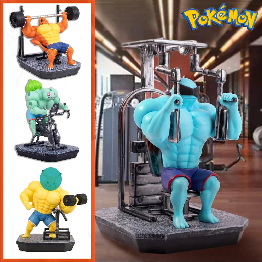 Pokemon Gym Fitness Muscle Action Figures Featuring Charmander, Bulbas ...