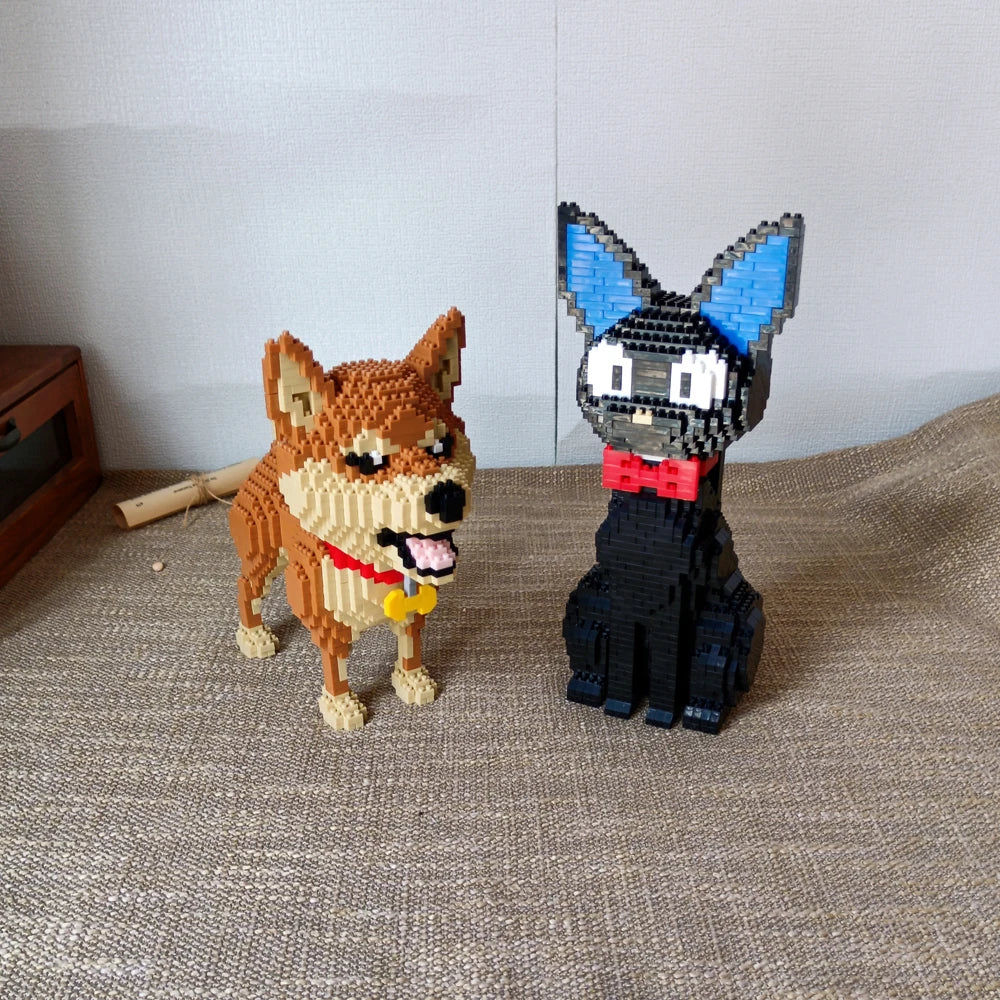 Unlock Imagination: Black Cat, Squirrel, Shiba Inu, and Corgi Pet Mini ...