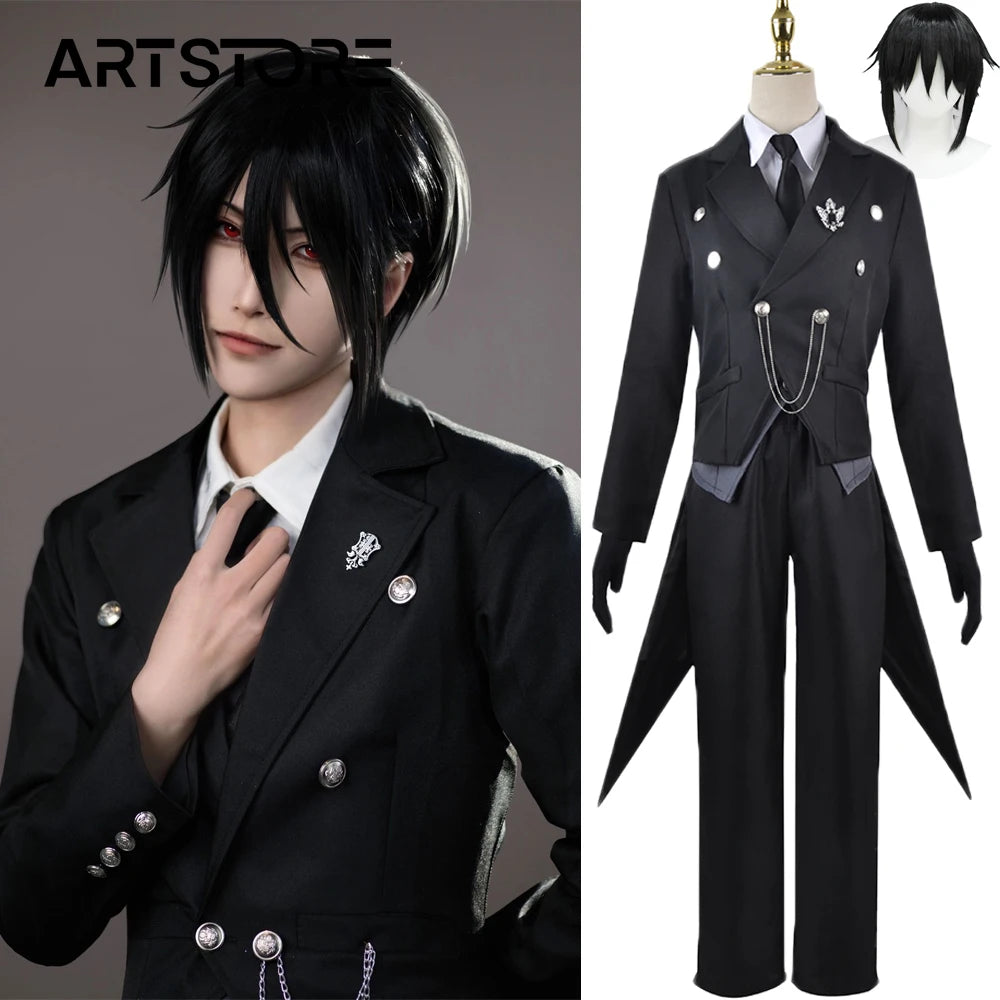 Black Butler Kuroshitsuji Sebastian Cosplay Costume Set – The Anime Supply