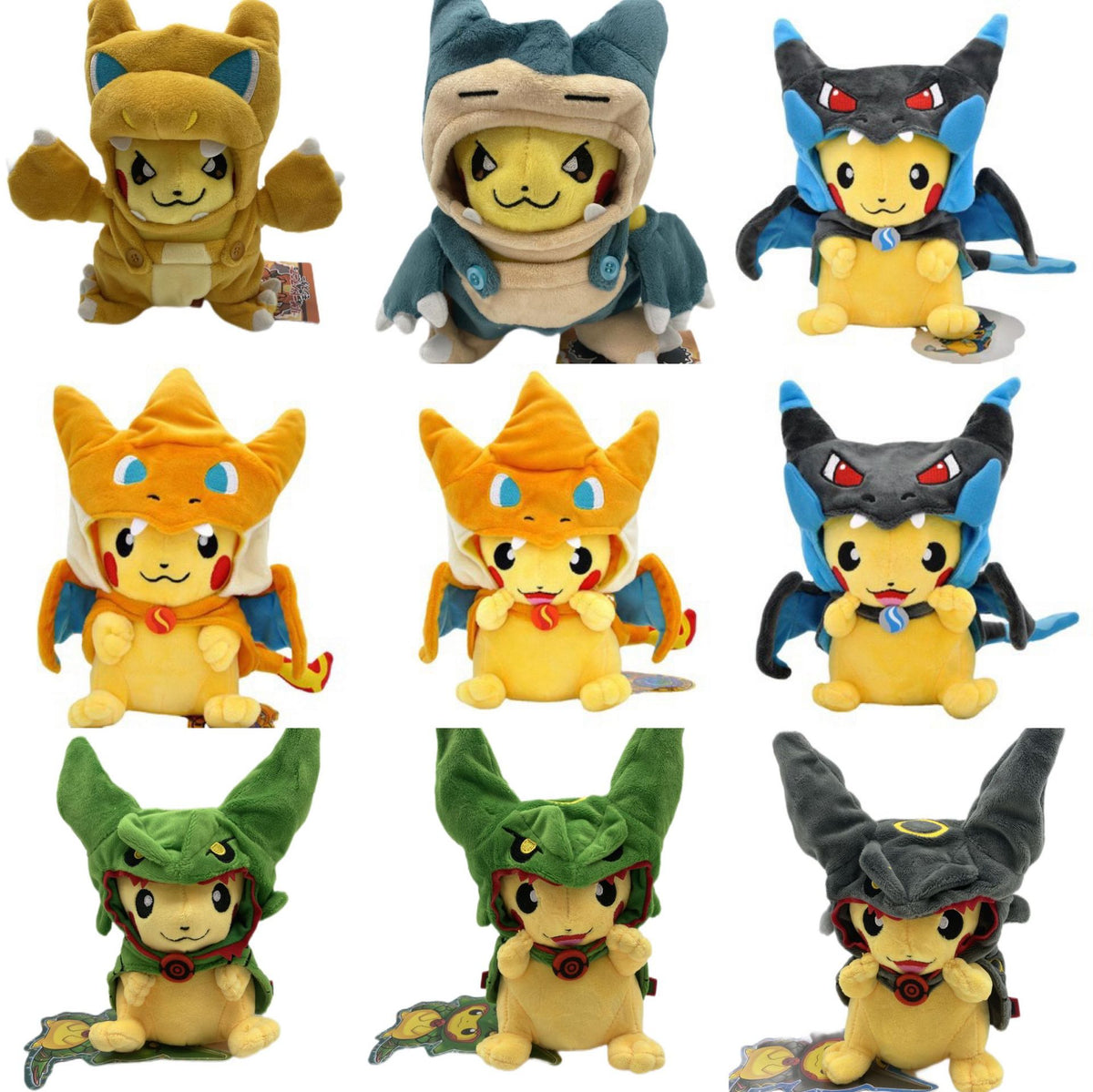 10pcs/lot 23cm Takara Tomy Pokemon Pikachu Cosplaying Charizard Plush ...