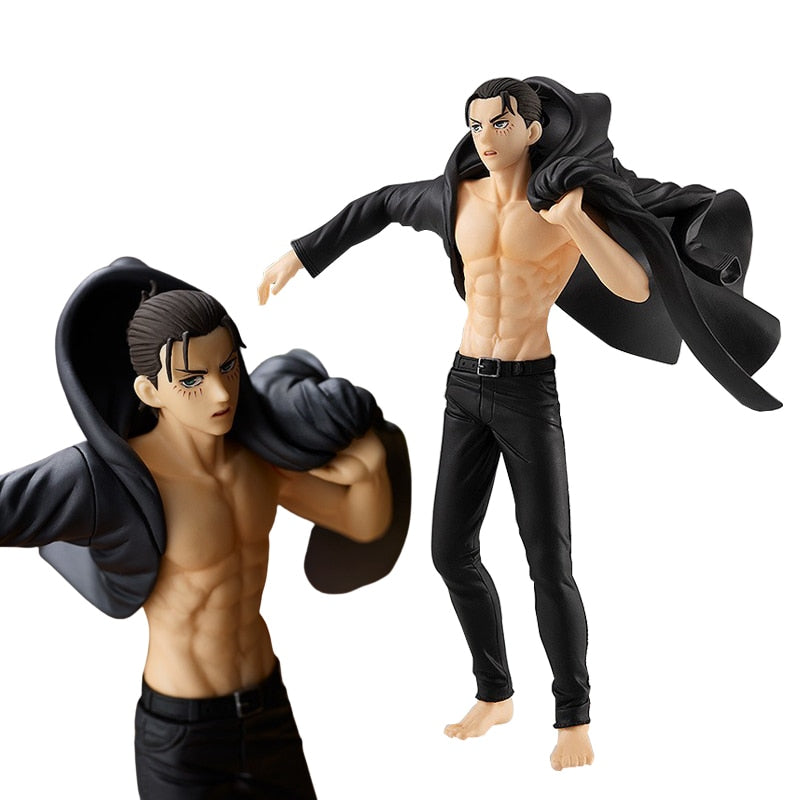 Attack on Titan Eren Jaeger Cloak Dressed PVC Action Figure – The Anime ...